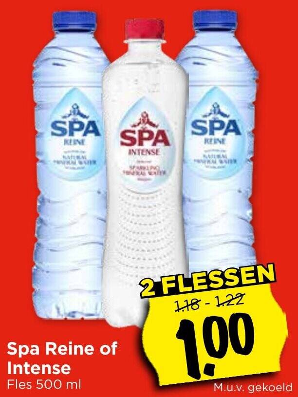 Spa Reine of Intense Fles 500 ml aanbieding bij Vomar Voordeelmarkt