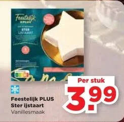 Feestelijk PLUS Ster ijstaart aanbieding bij PLUS