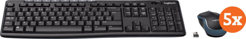 Logitech MK270 Draadloos Toetsenbord en Muis QWERTY 5-Pack aanbieding ...