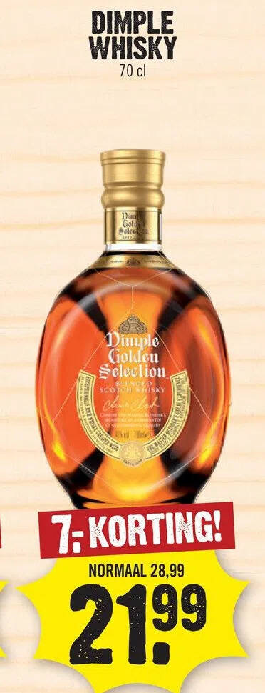 DIMPLE WHISKY 70 cl aanbieding bij Dirk
