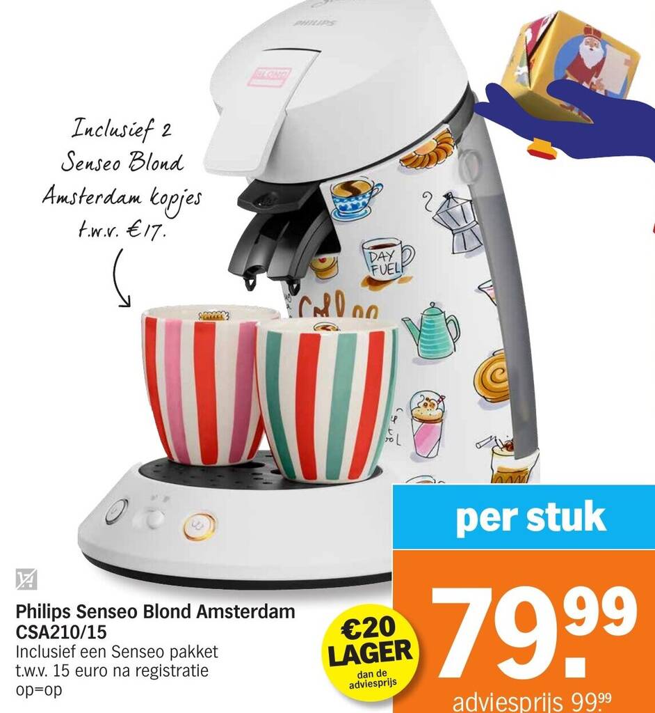 Philips Senseo Blond Amsterdam CSA210/15 aanbieding bij Albert Heijn