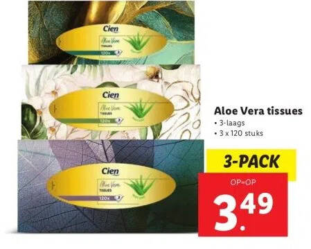 Aloe Vera tissues aanbieding bij Lidl € 3,49