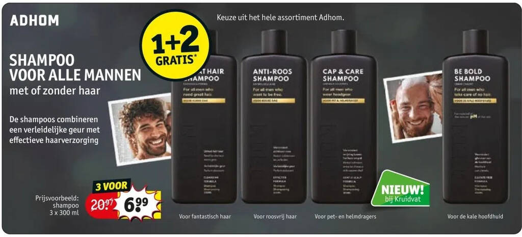ADHOM SHAMPOO VOOR ALLE MANNEN aanbieding bij Kruidvat