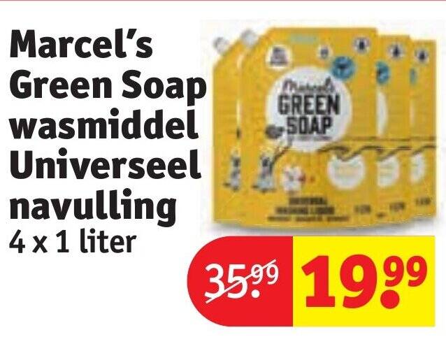 Marcel's green soap wasmiddel universeel navulling 1 liter aanbieding ...