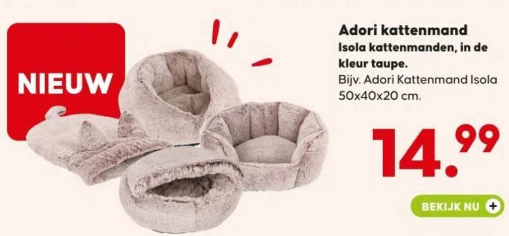 Adori kattenmand 50 x 40 x 20 cm aanbieding bij Boerenbond
