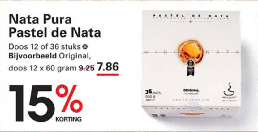 Nata Pura Pastel de Nata 60 gram aanbieding bij Sligro
