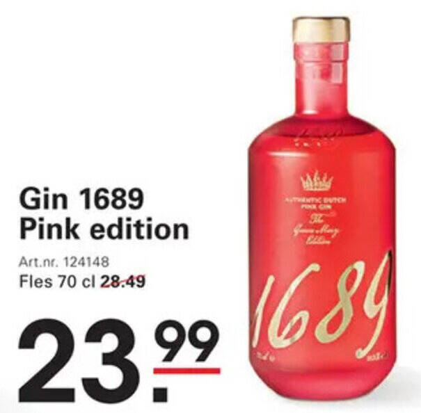Gin 1689 Pink edition 70 cl aanbieding bij Sligro