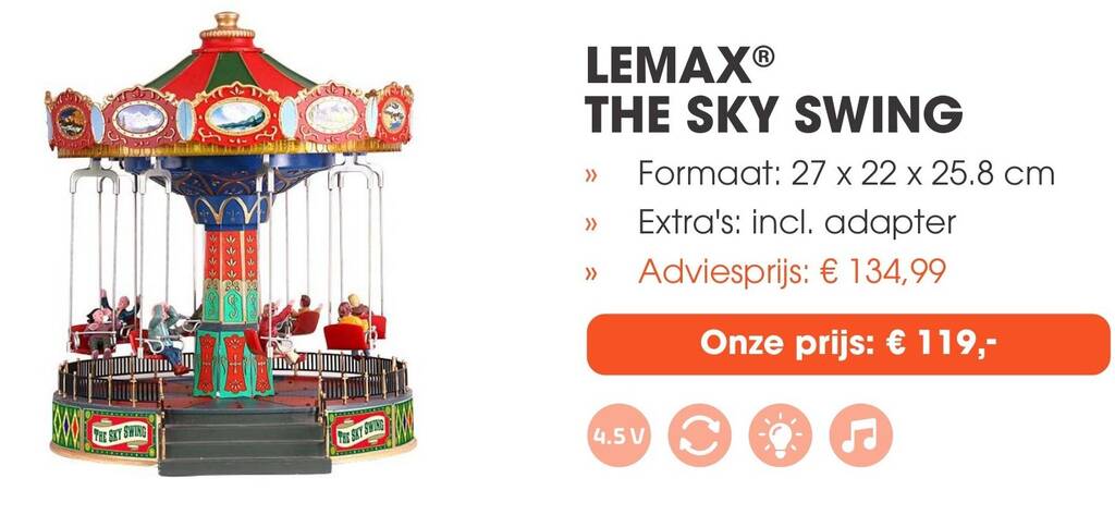 Lemax the sky swing 27 x 22 x 25.8 cm aanbieding bij Coppelmans