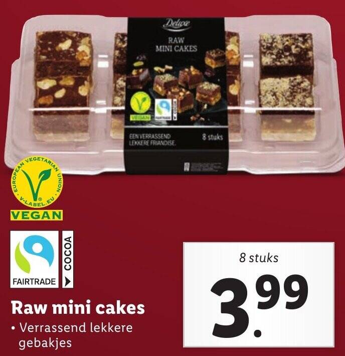 Raw mini cakes 8 stuks aanbieding bij Lidl