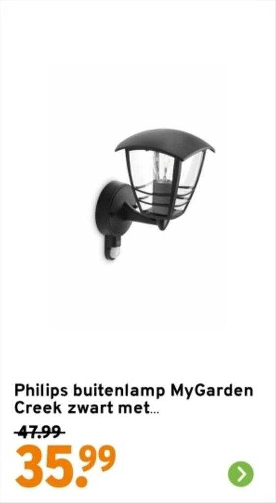 Philips buitenlamp MyGarden Creek zwart aanbieding bij GAMMA