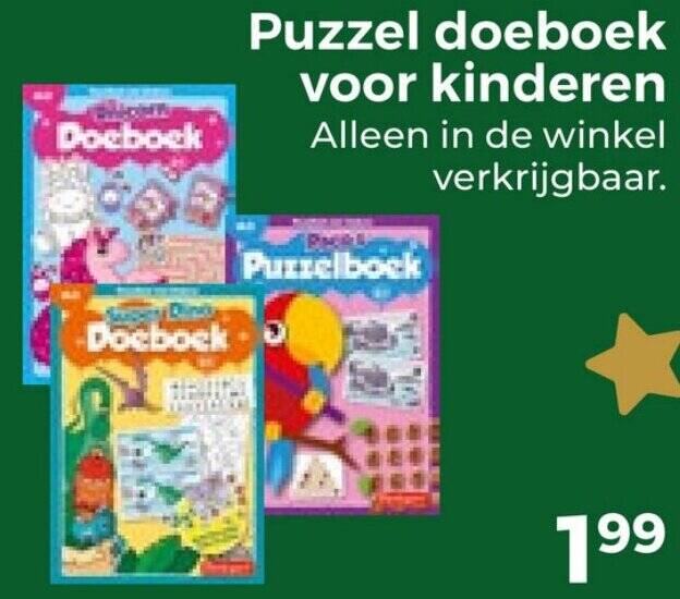 Puzzel doeboek voor kinderen aanbieding bij Trekpleister