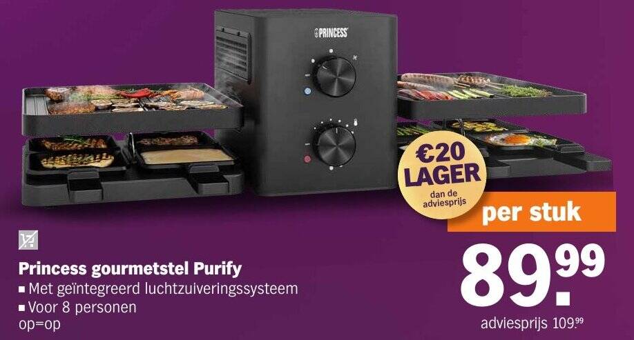 Princess gourmetstel Purify aanbieding bij Albert Heijn