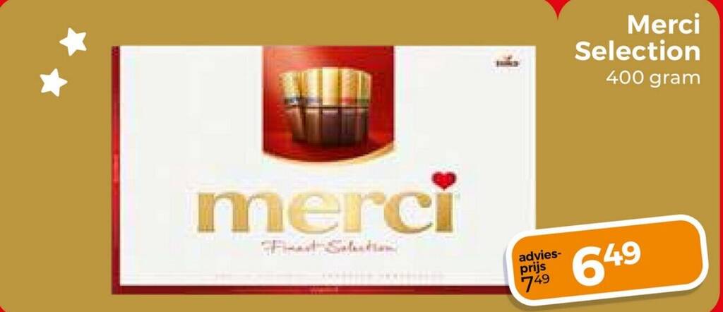 Merci Selection 400 gram aanbieding bij Trekpleister