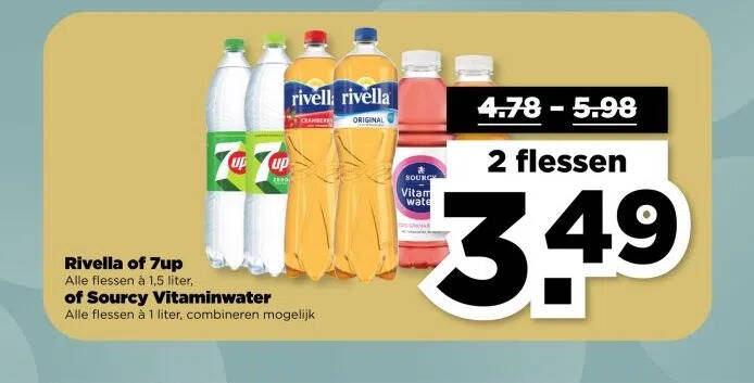 Rivella of 7up Alle flessen à 1,5 liter, of Sourcy Vitaminwater Alle ...