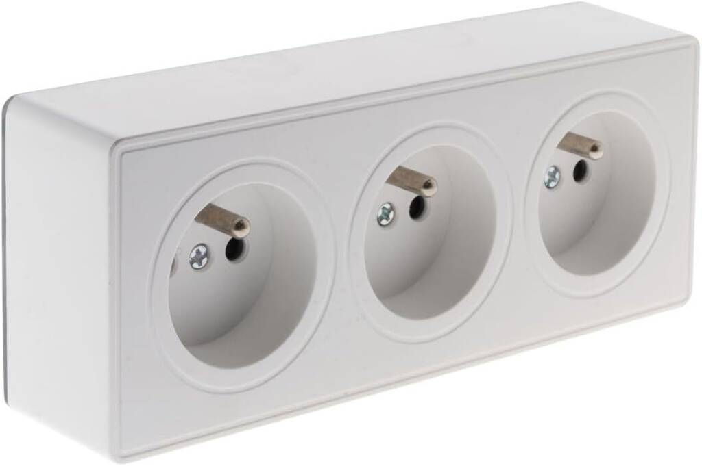 Drievoudig stopcontact 2P+T 16A opbouw wit - Vulco serie Zenitech ...