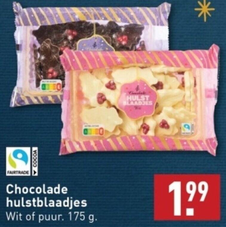 Chocolade hulstblaadjes 175 g aanbieding bij ALDI