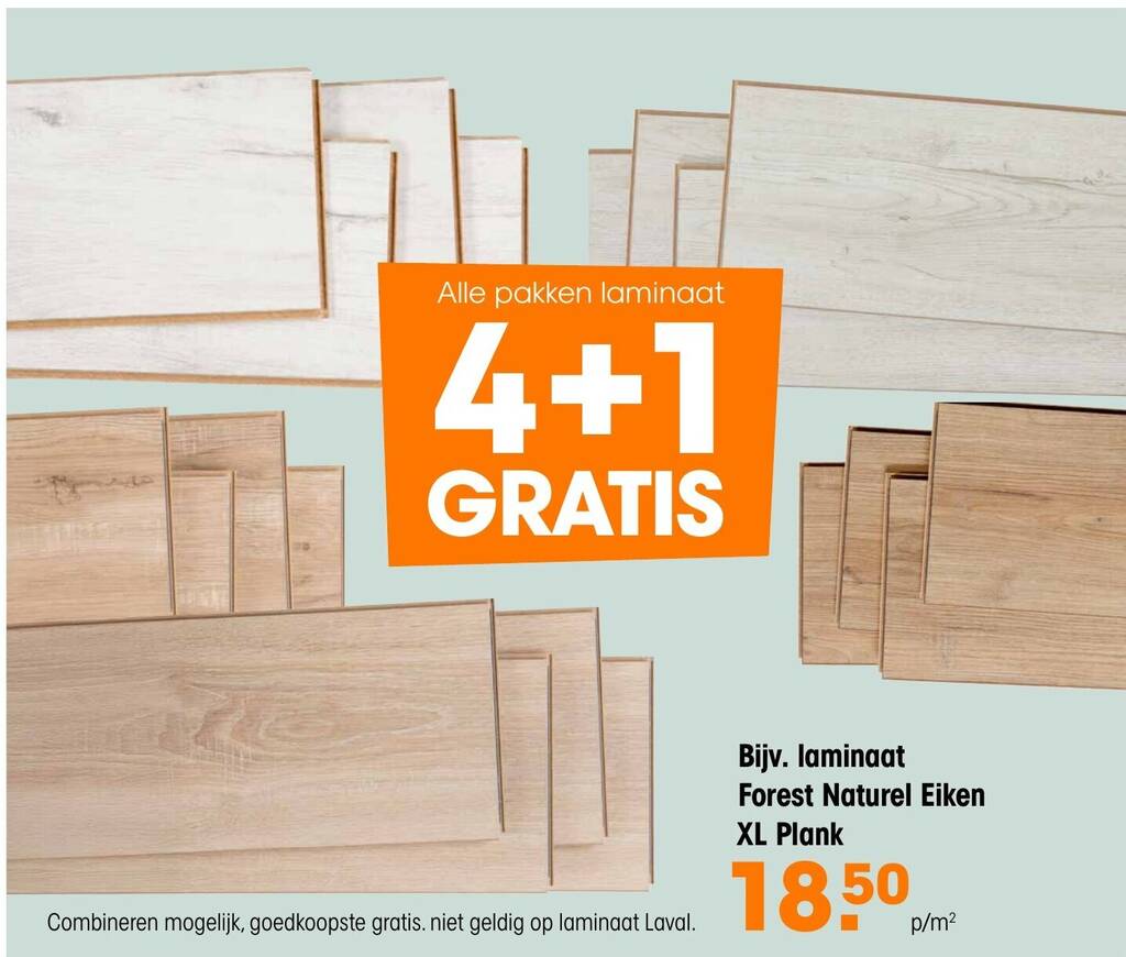 Bijv. laminaat Forest Naturel Eiken XL Plank aanbieding bij Kwantum