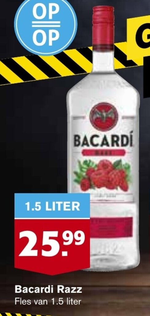 Bacardi Razz 1.5 liter aanbieding bij Hoogvliet