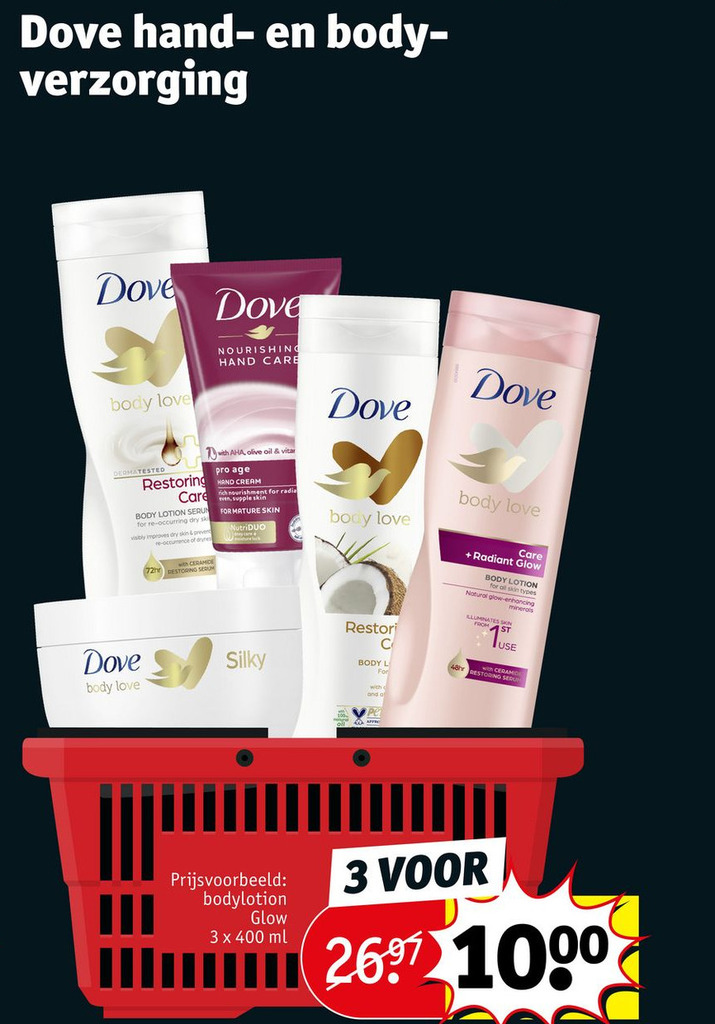 Dove hand- en body- verzorging aanbieding bij Kruidvat