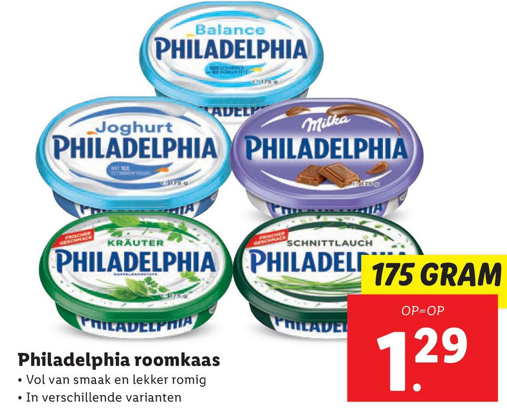 Philadelphia roomkaas aanbieding bij Lidl