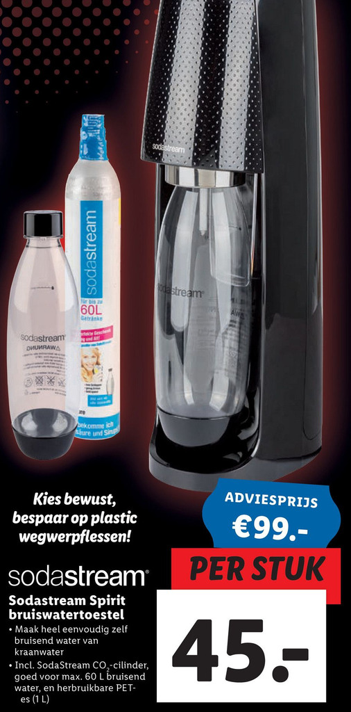 Sodastream Spirit bruiswatertoestel aanbieding bij Lidl