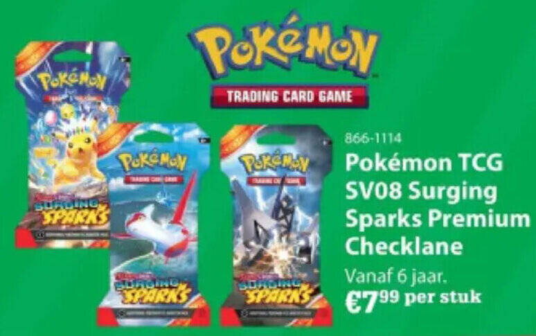 Pokémon TCG SV08 Surging Sparks Premium Checklane aanbieding bij Marskramer