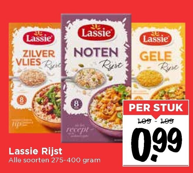 Lassie Rijst 275-400g aanbieding bij Vomar Voordeelmarkt