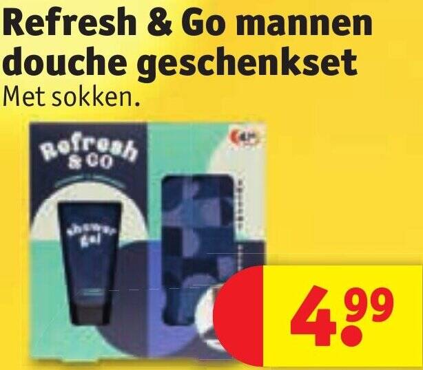 Refresh & Go mannen douche geschenkset aanbieding bij Kruidvat