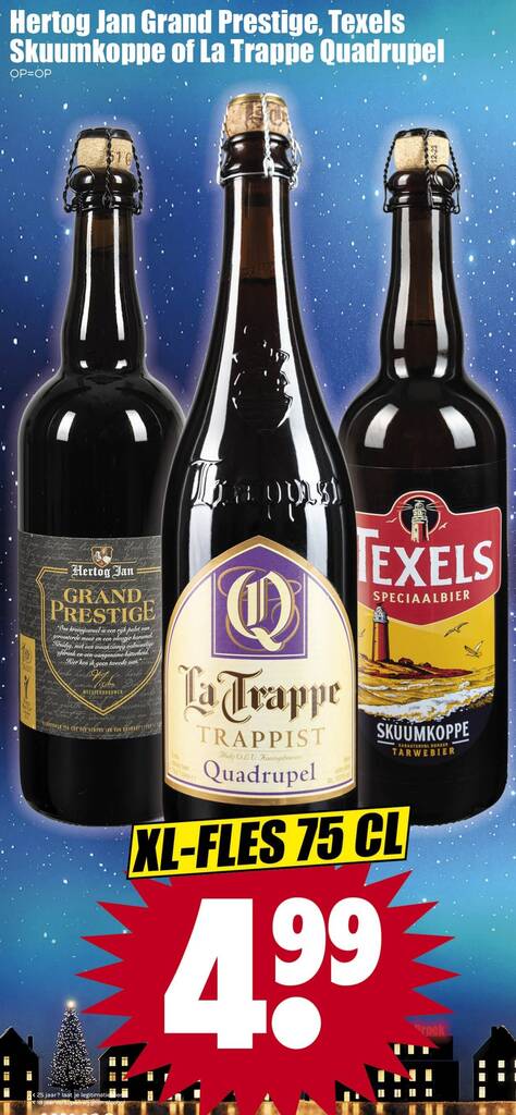Hertog Jan Grand Prestige, Texels Skuumkoppe of La Trappe Quadrupel 75 ...