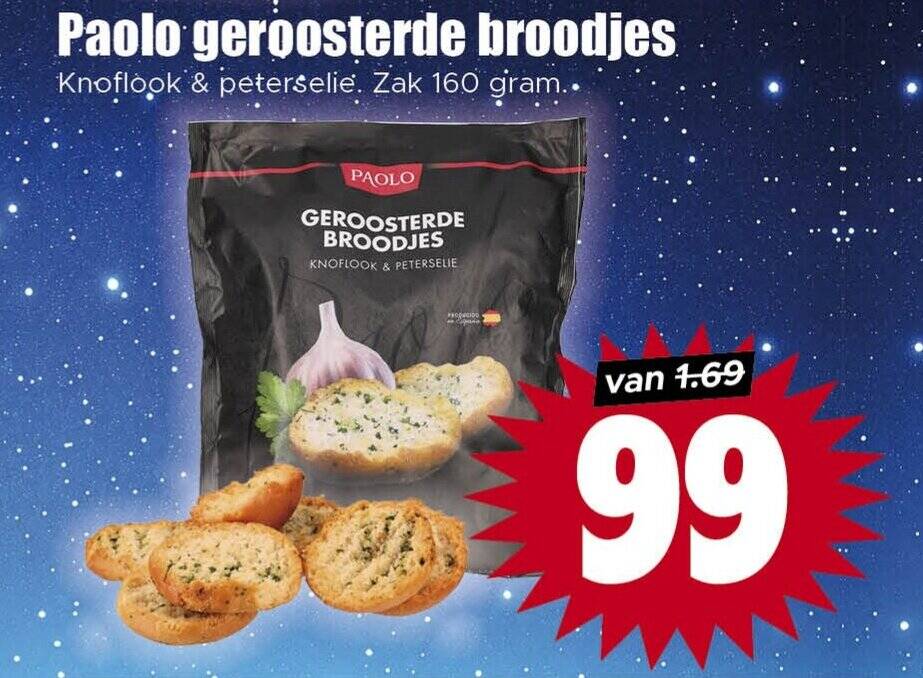 Paolo geroosterde broodjes 160 gram aanbieding bij Dirk