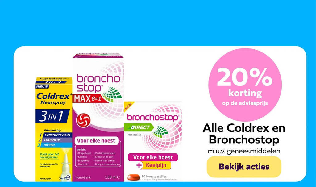 Alle Coldrex en Bronchostop aanbieding bij Plein.nl