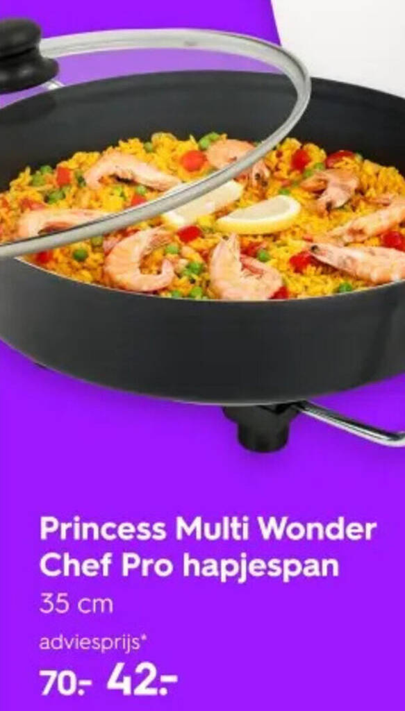Princess Multi Wonder Chef Pro hapjespan 35 cm aanbieding bij HEMA