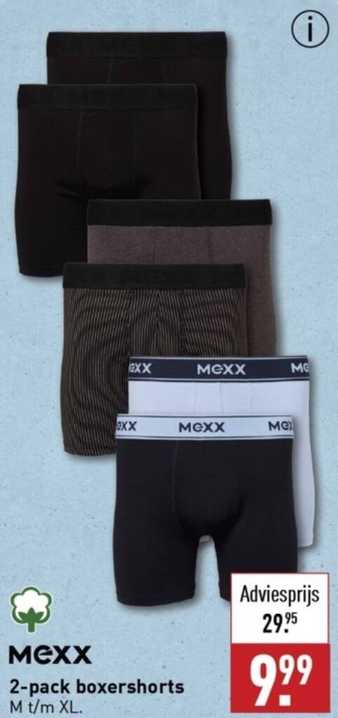 Mexx 2-pack boxershorts aanbieding bij ALDI