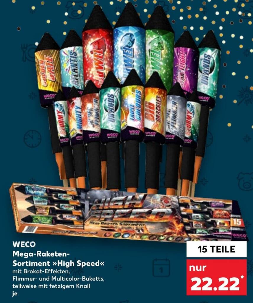 Weco mega raketen sortiment high speed 15 teile aanbieding bij Kaufland DE