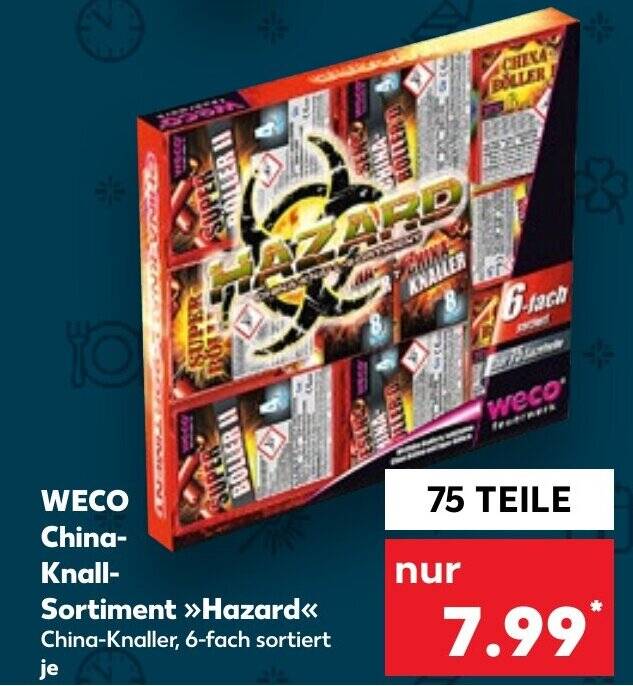 Weco china knall sortiment hazard 75 TEILE aanbieding bij Kaufland DE