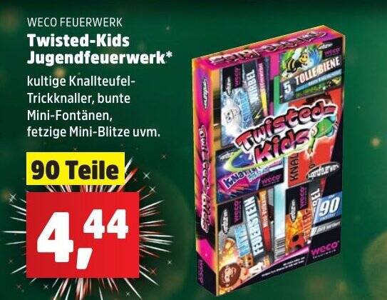 Weco feuerwerk twisted kids jugendfeuerwerk 90 Teile aanbieding bij Thomas Philipps