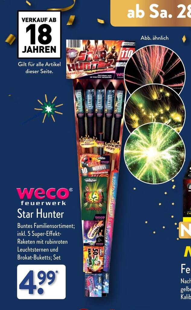 Weco feuerwerk star hunter aanbieding bij ALDI
