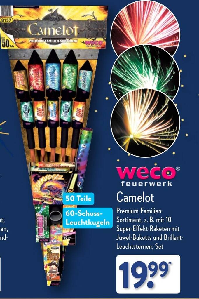 Weco feuerwerk camelot aanbieding bij ALDI