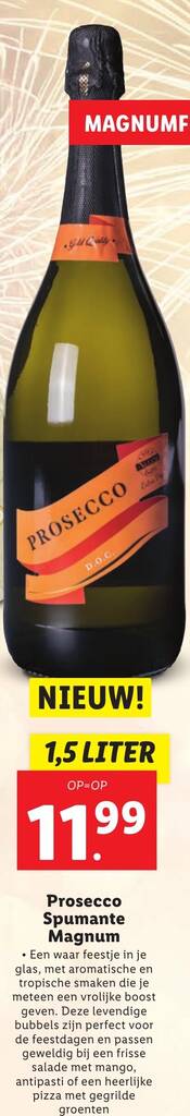 Prosecco Spumante Magnum 1.5 liter aanbieding bij Lidl