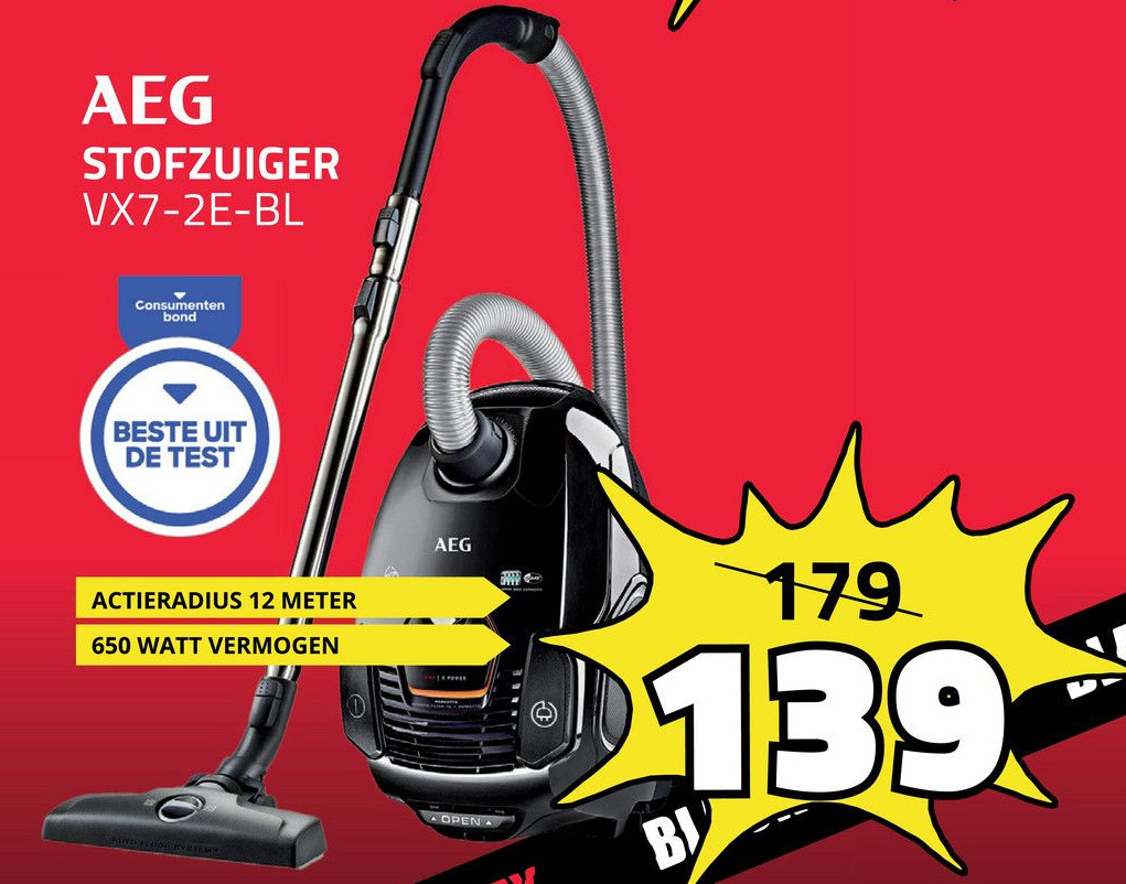 Aeg Stofzuiger Vx7-2E-Bl aanbieding bij BoXXer