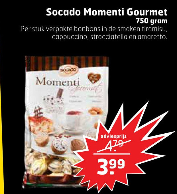 Socado Momenti Gourmet aanbieding bij Trekpleister