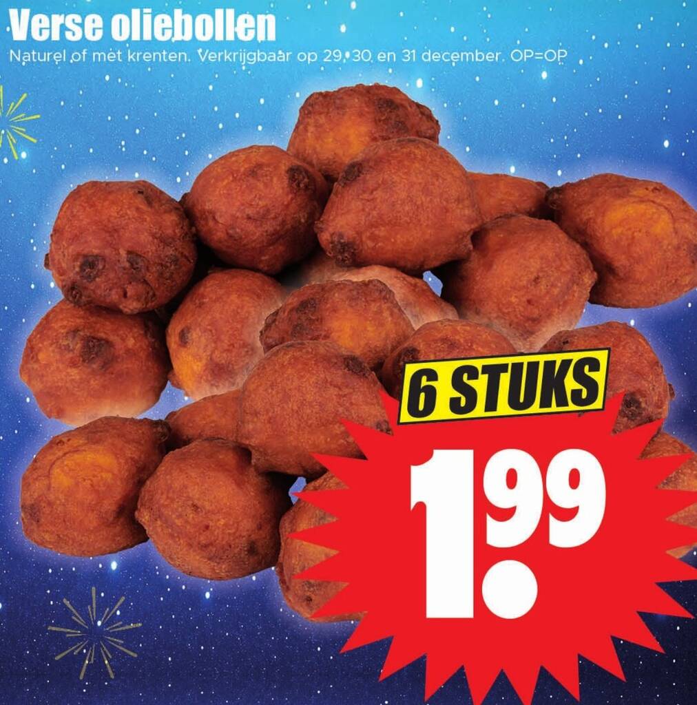 Verse oliebollen aanbieding bij Dirk
