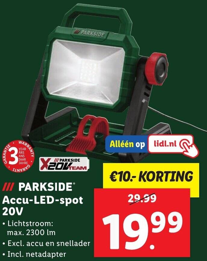 PARKSIDE Accu-LED-spot 20V aanbieding bij Lidl