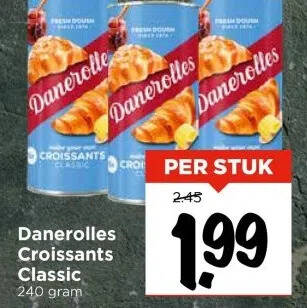 Danerolles Croissants Classic aanbieding bij Vomar Voordeelmarkt