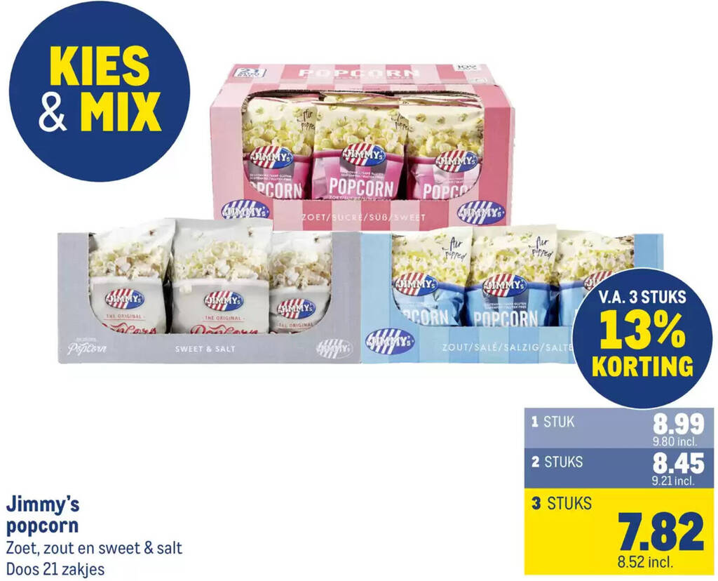 Jimmy's popcorn aanbieding bij Makro