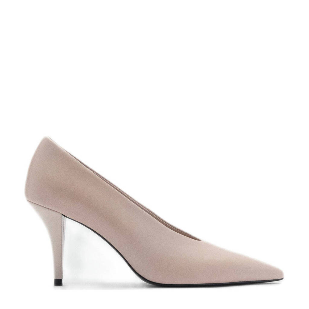 Mango leren pumps grijs aanbieding bij Wehkamp