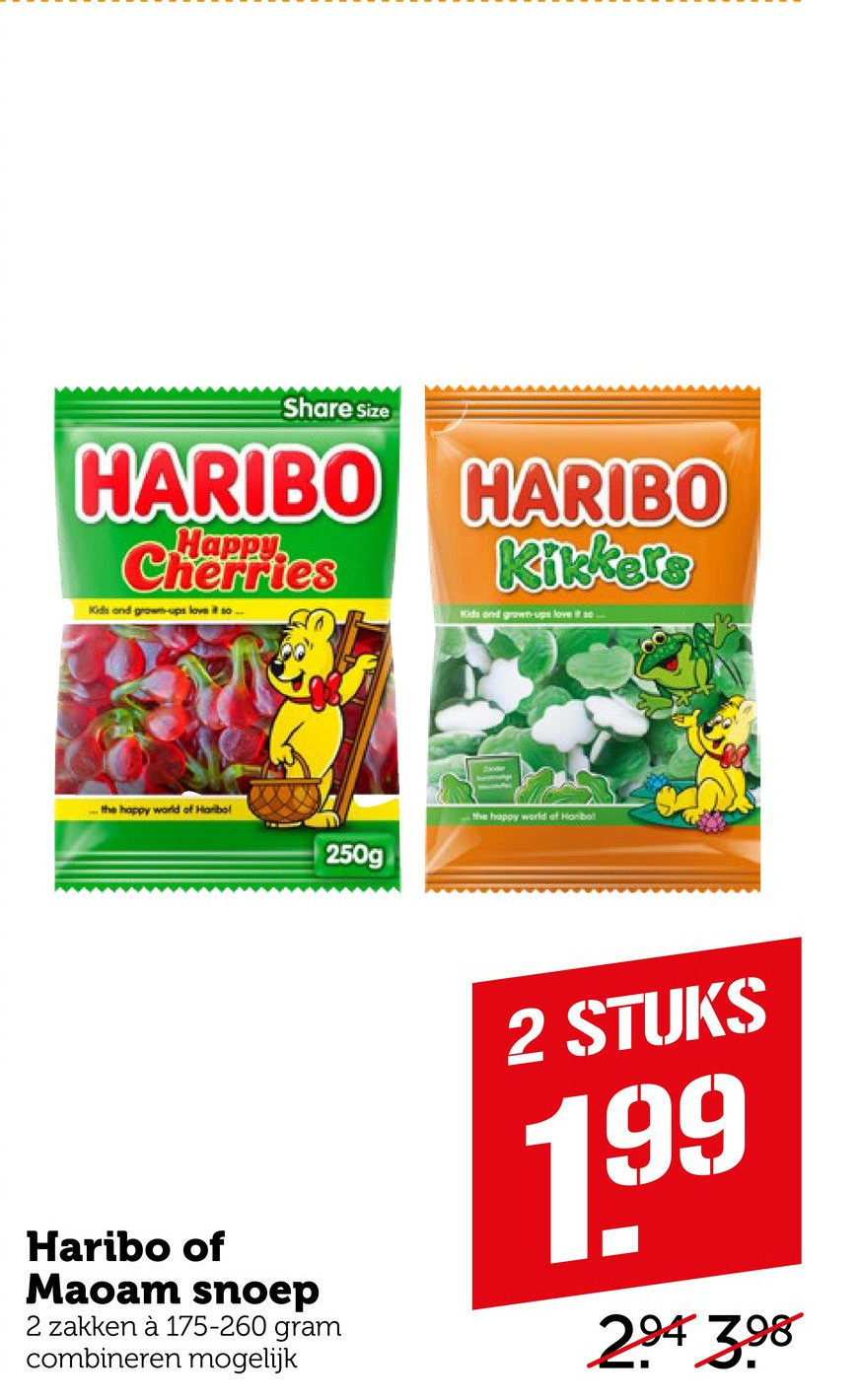 Haribo of maoam snoep 260gram aanbieding bij Coop