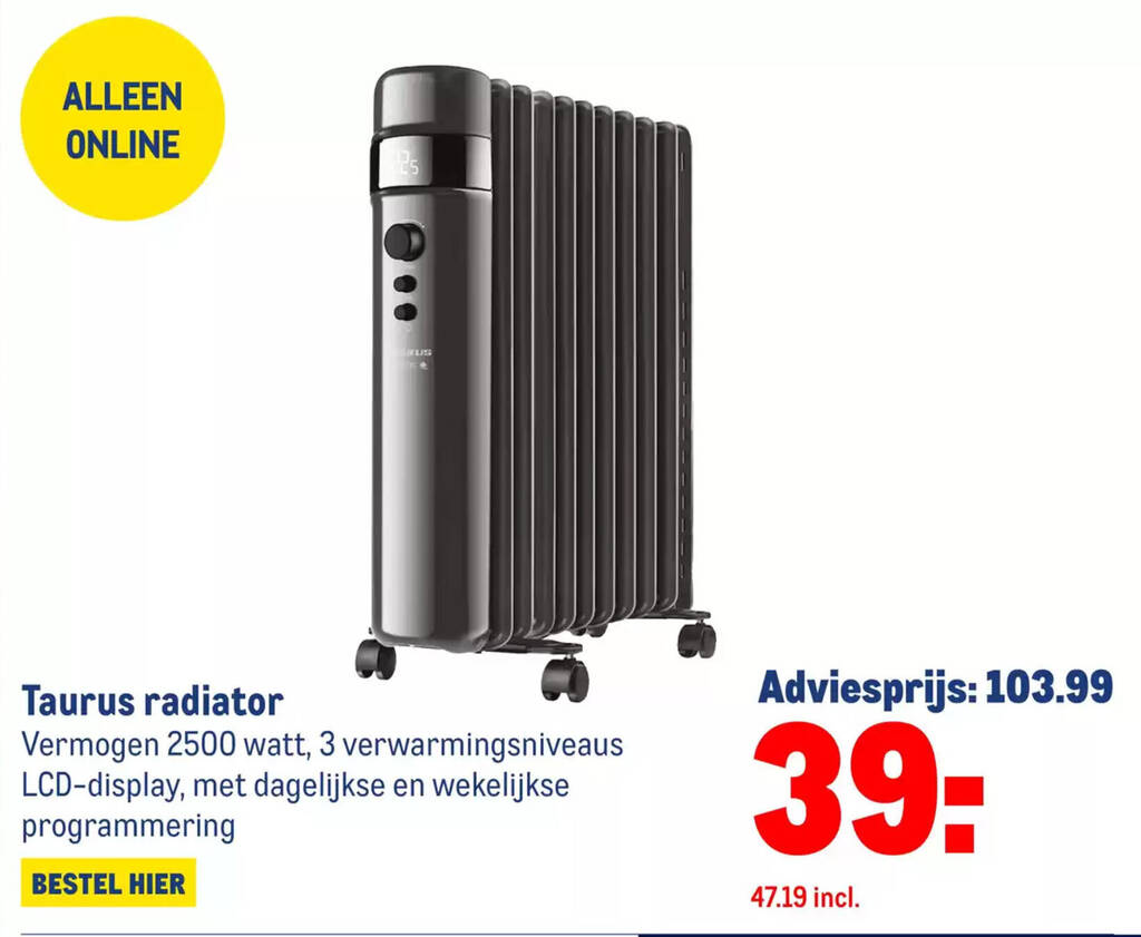 Taurus radiator aanbieding bij Makro