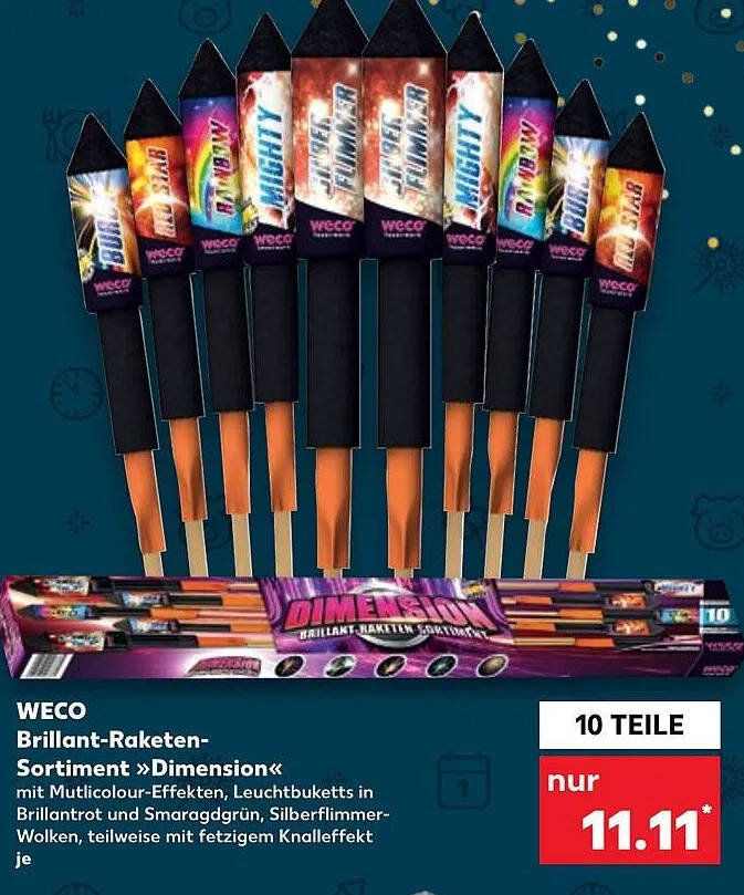 WECO Brillant-Raketen- Sortiment >Dimension aanbieding bij Kaufland DE