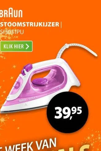 Braun SI3031 PU TexStyle 3 Roze aanbieding bij Expert